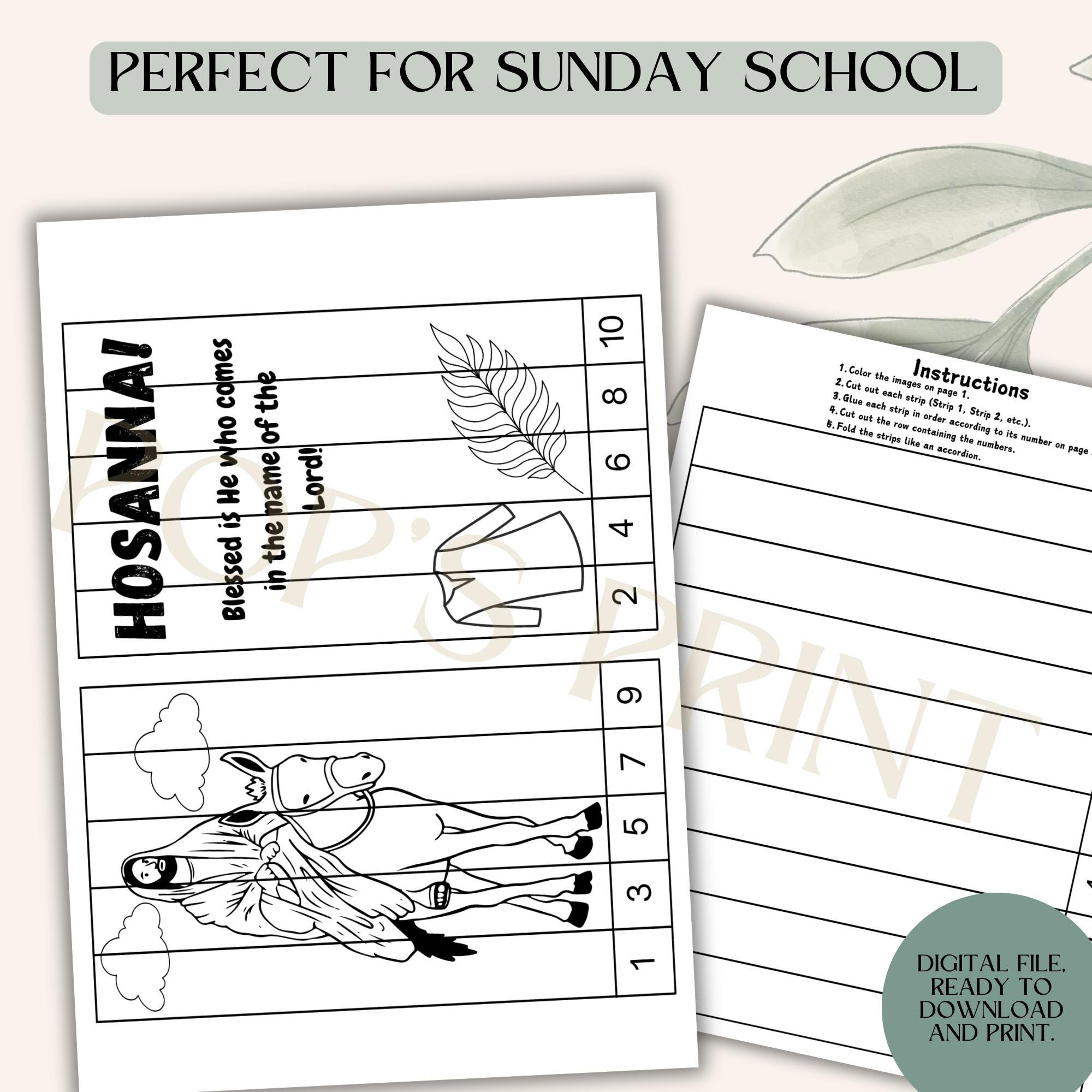 Palm Sunday Agamograph Craft| Sunday School Activity for Kids| Instant ...