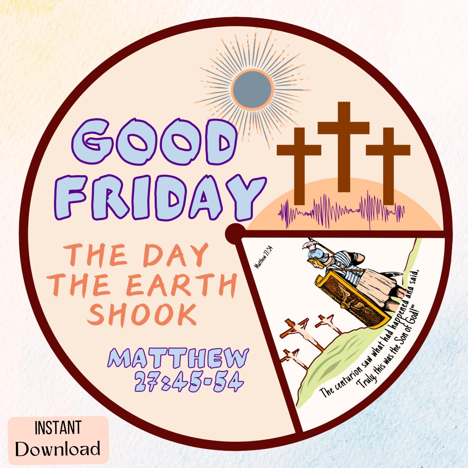 Printable Good Friday Sunday School Craft Kids Holy Week Activity ...