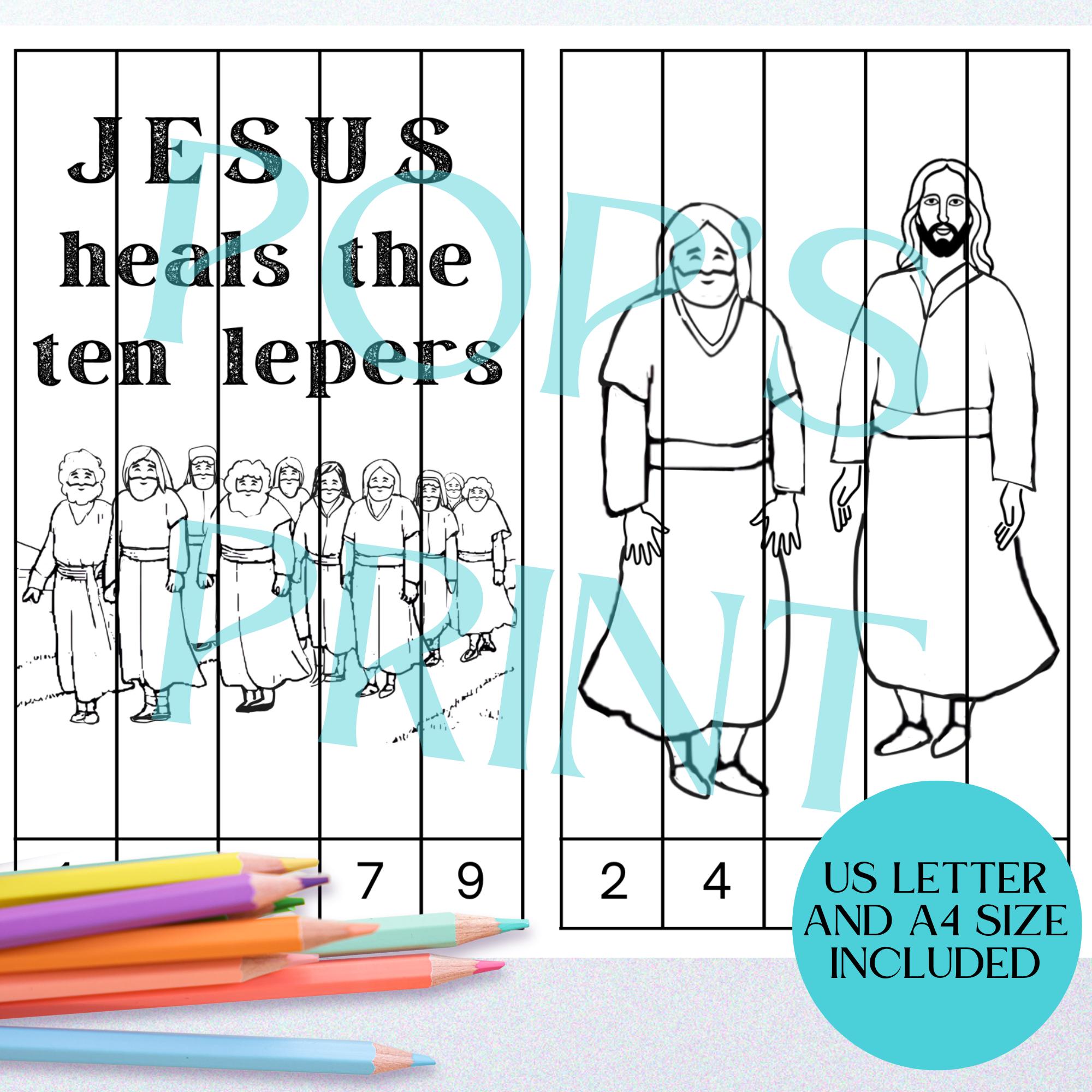 Printable Jesus Heals the Ten Lepers Agamograph – Sunday School Craft ...