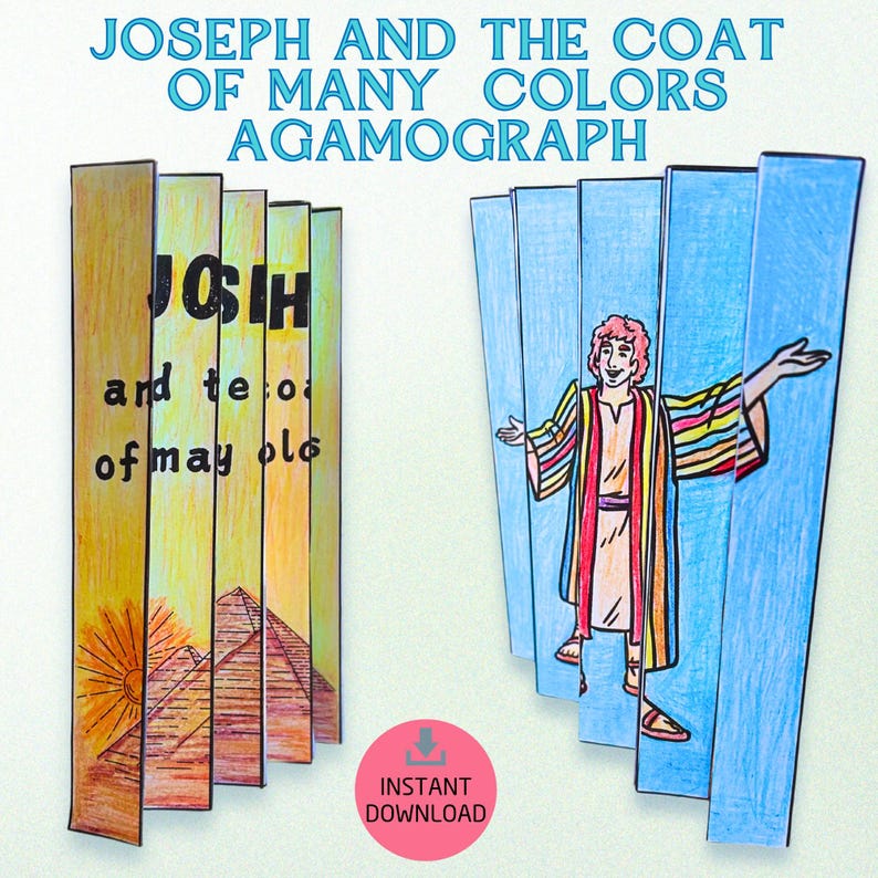 Printable Joseph and the Coat of Many Colors Agamograph – Sunday School ...