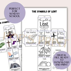 Lent Symbols for Kids| Cube Craft| Printable Sunday School Bible ...
