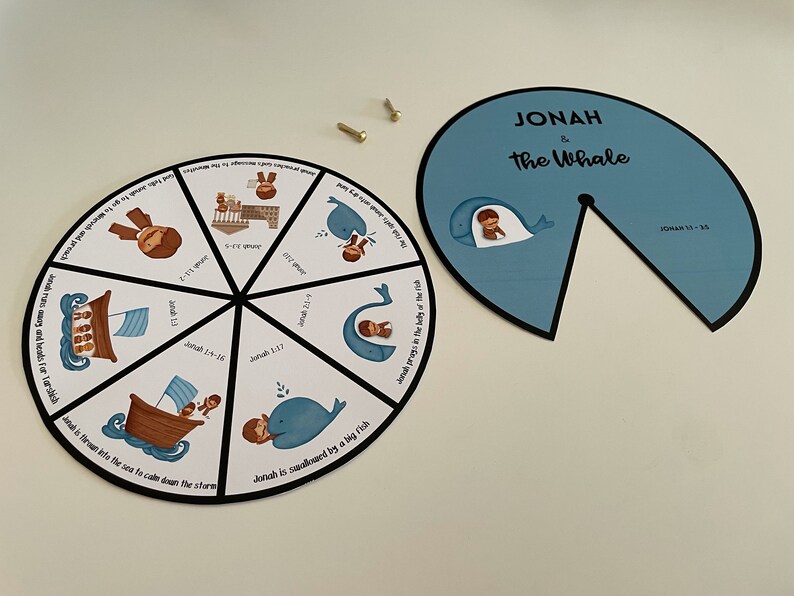 Printable Jonah and the Whale Spinner Wheel | Jonah Craft | Sunday ...