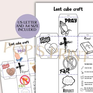 Lent for Kids| Cube Craft| Printable Sunday School Bible Activity| Game ...