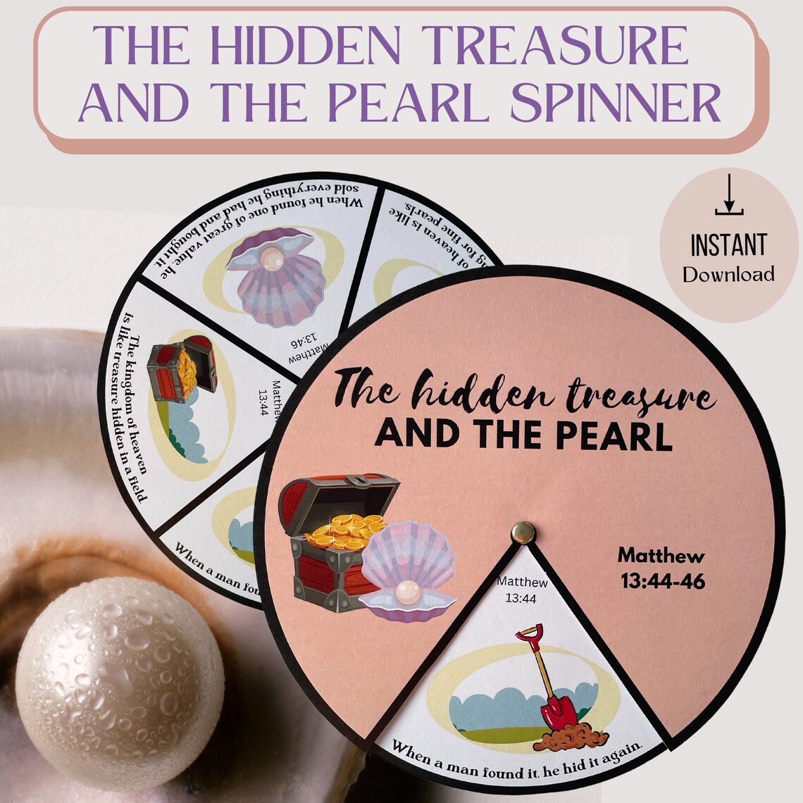 The Parable of the Hidden Treasure and the Pearl Spinner Wheel Craft ...