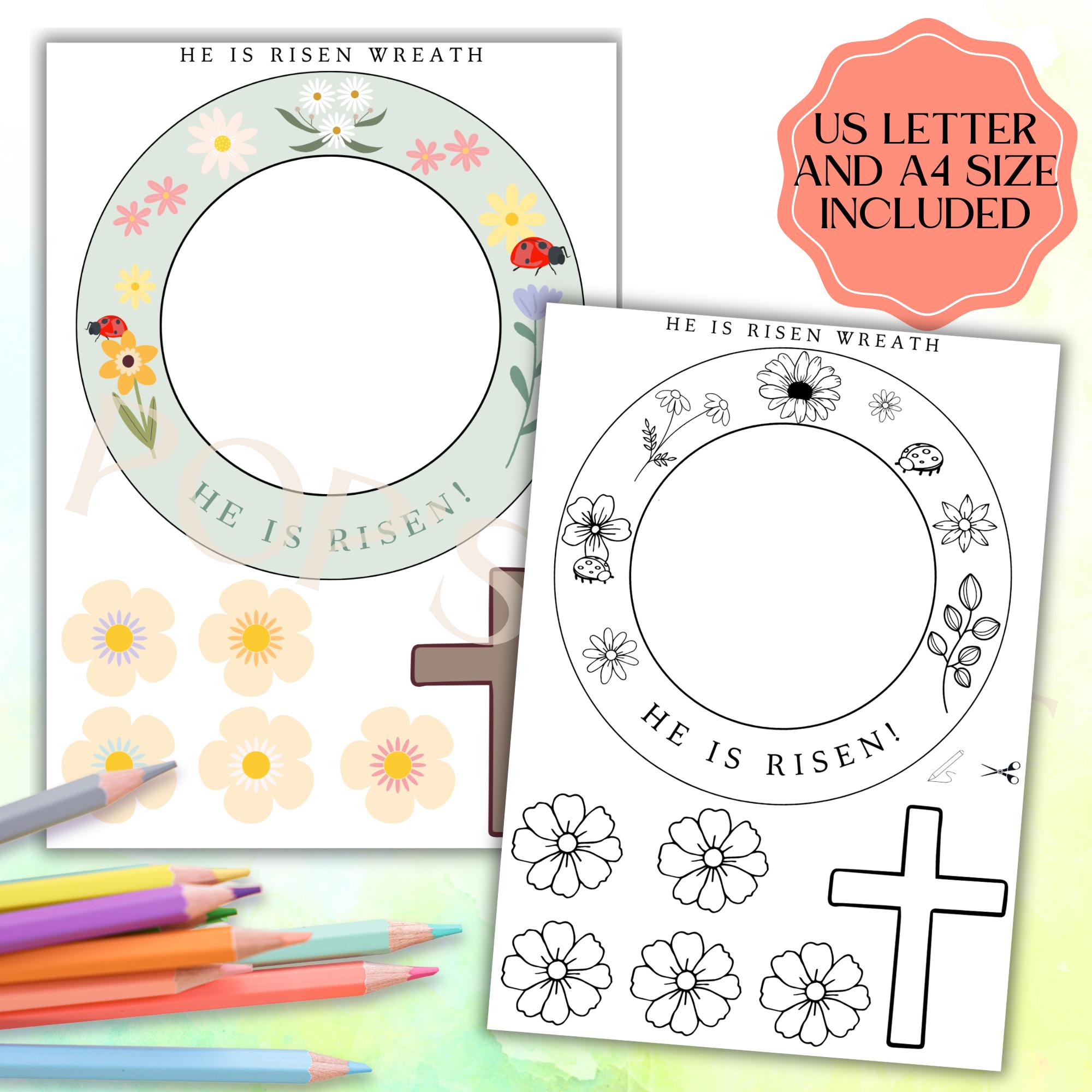 Easter Wreath Craft| Sunday School Activity for Kids| Instant Download ...