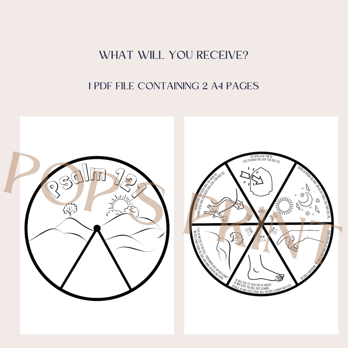 Printable Psalm 121 Coloring Spinner Wheel | Psalm 121 Sunday School ...