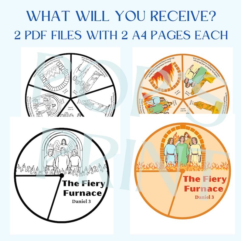 The Fiery Furnace Bible Craft for Kids – Printable Coloring Spinner ...