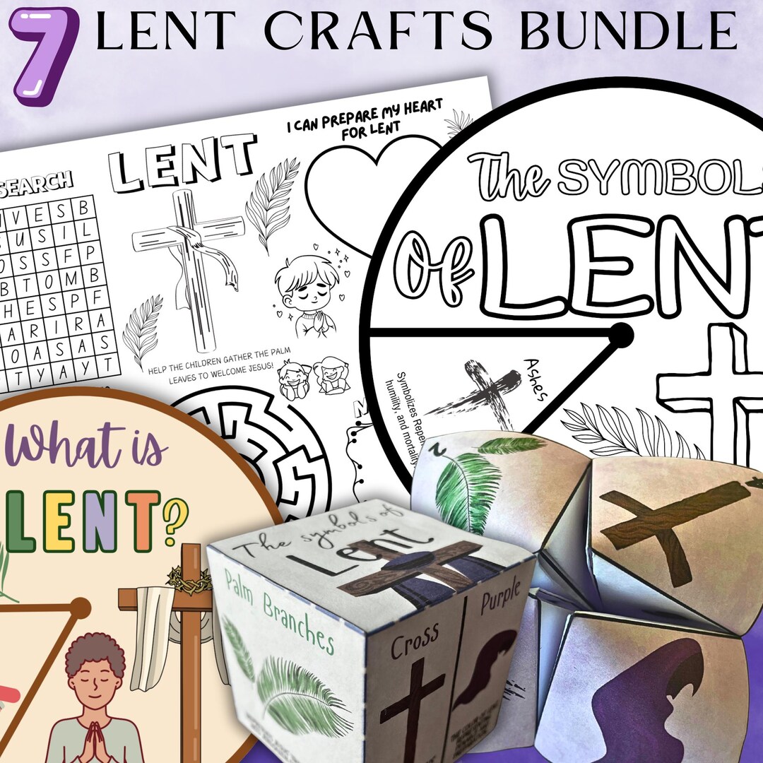 Lent Crafts Bundle for Kids| Printable Sunday School Bible Activity ...