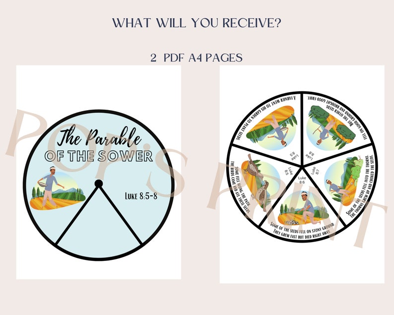 Printable Parable of the Sower Spinner Wheel | Sunday School Craft ...