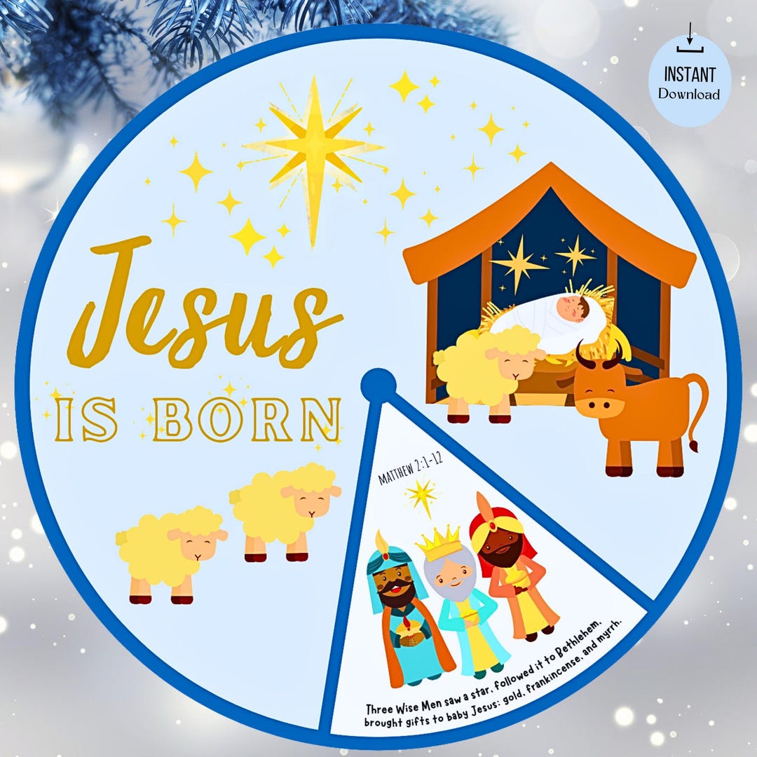 Nativity Spinner Wheel | Jesus is Born, Bible Story (digital Download ...