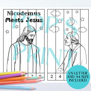 Printable Nicodemus Meets Jesus Agamograph – Sunday School Bible Craft ...