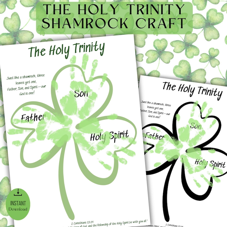 St. Patrick's Day Shamrock Handprint Craft| St. Patrick Children Art ...