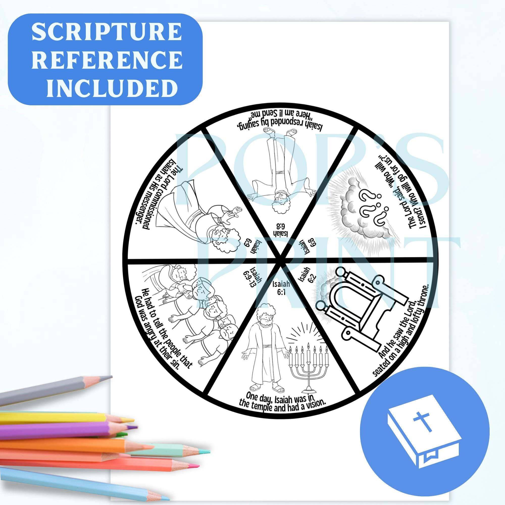 Printable Prophet Isaiah Spinner Craft | Sunday School & Homeschool ...