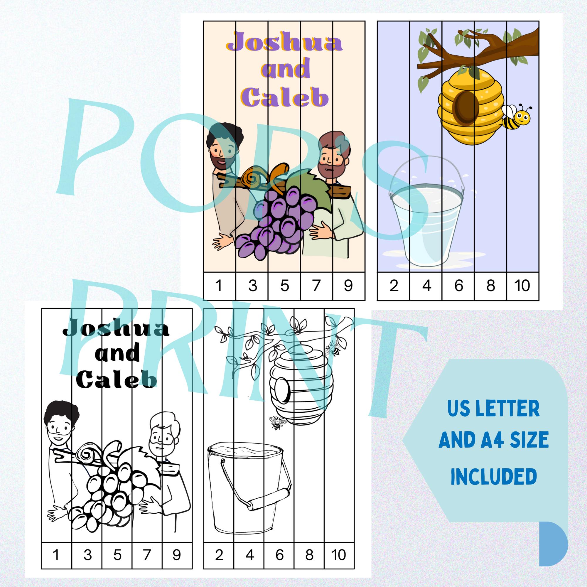Printable Joshua and Caleb Agamograph, Sunday School Craft, Bible Story ...