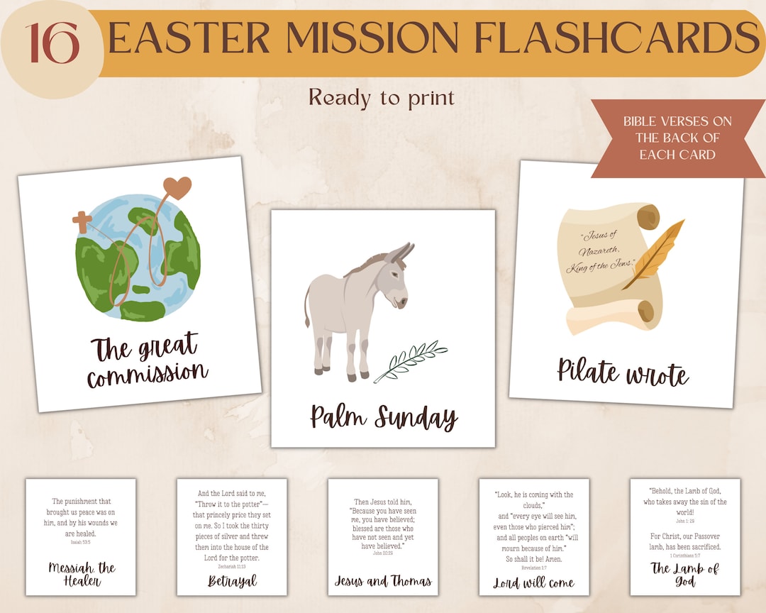 Easter Mission Cards| Holy Week Story Cards| Easter Week Prints| Sunday ...