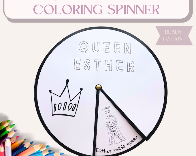 Queen Esther Coloring Spinner Wheel Queen Esther Craft Sunday School ...