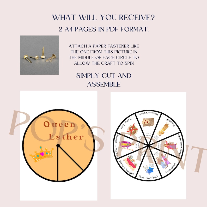 Printable Queen Esther Spinner Wheel | Sunday School Craft | Kids ...