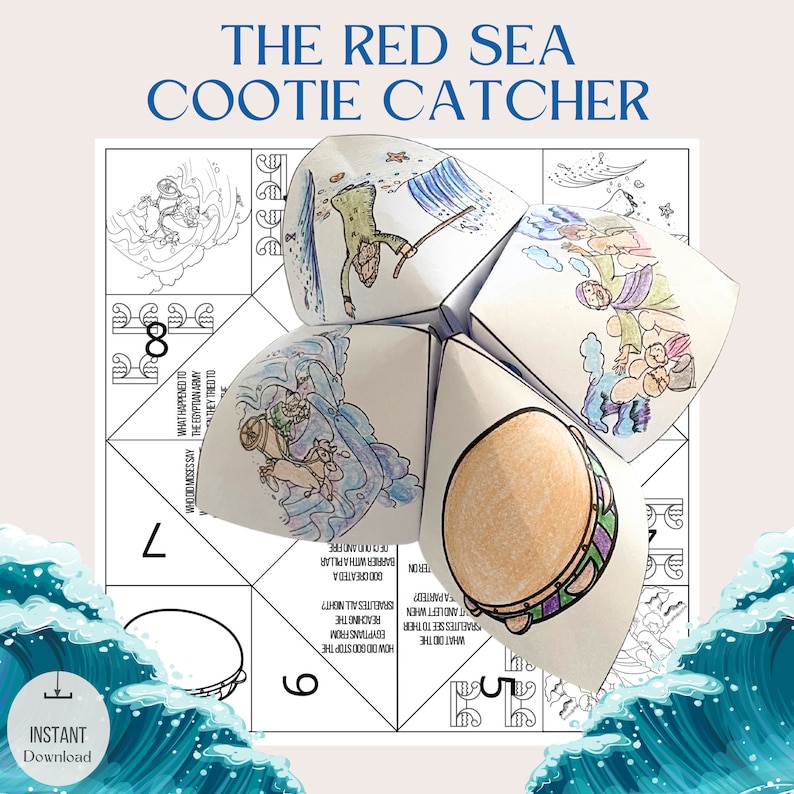Printable Crossing the Red Sea Cootie Catcher Sunday School Craft ...
