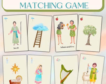 Bible Character Matching Game | Toddler Learning Activity (digital ...