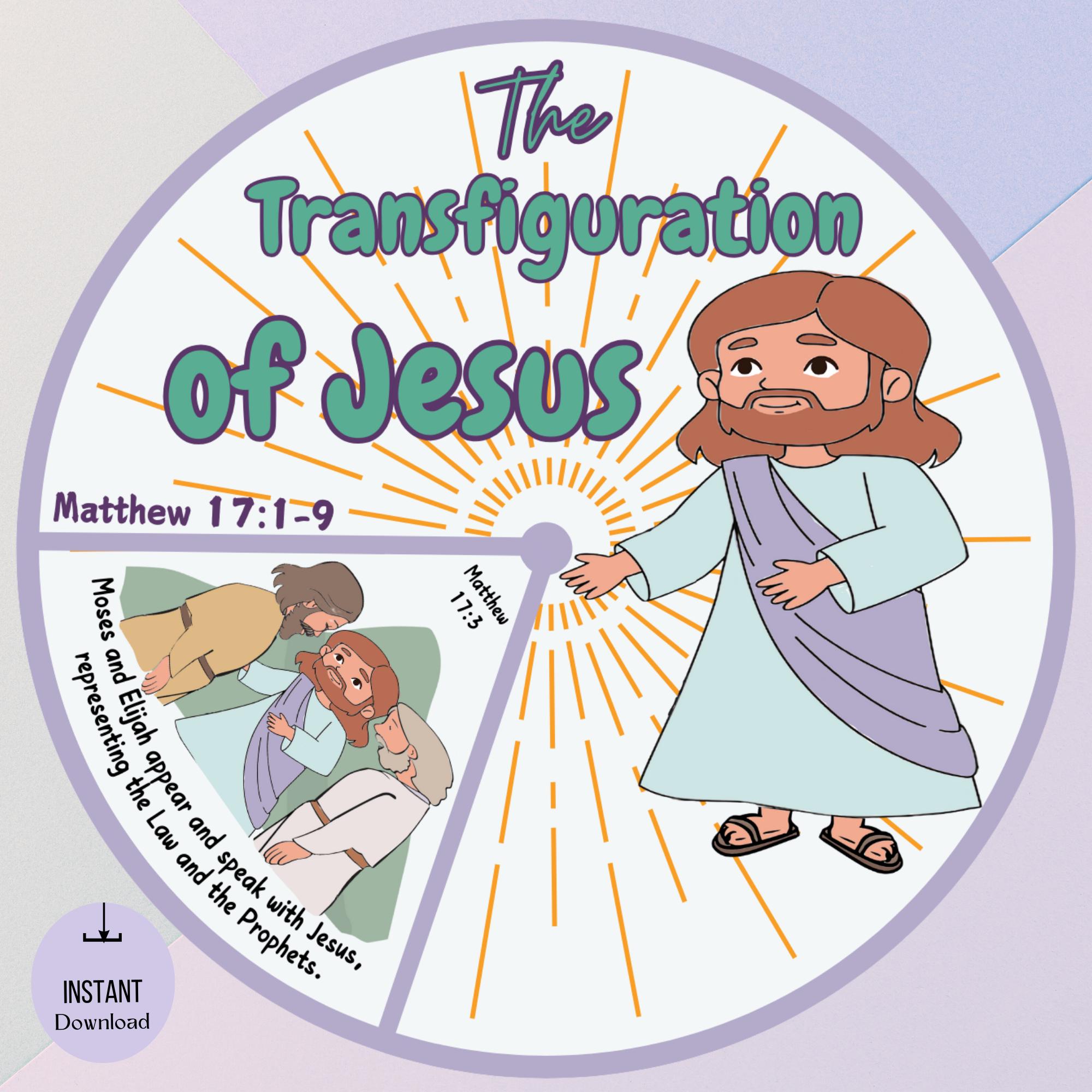 Printable "the Transfiguration of Jesus" Spinner Wheel, Sunday School ...