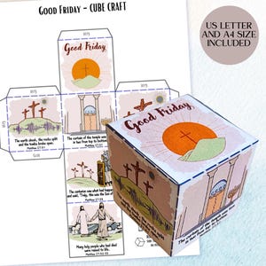 Printable Good Friday Sunday School Craft | 3D Paper Cube Craft for ...