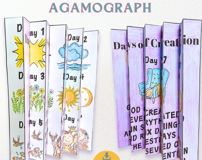 Days of Creation Flashcards, Sunday School Lesson, Bible Story Activity ...