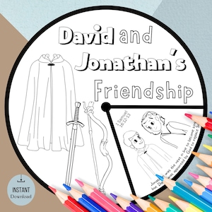 Printable David and Jonathan's Friendship Coloring Spinner Wheel ...