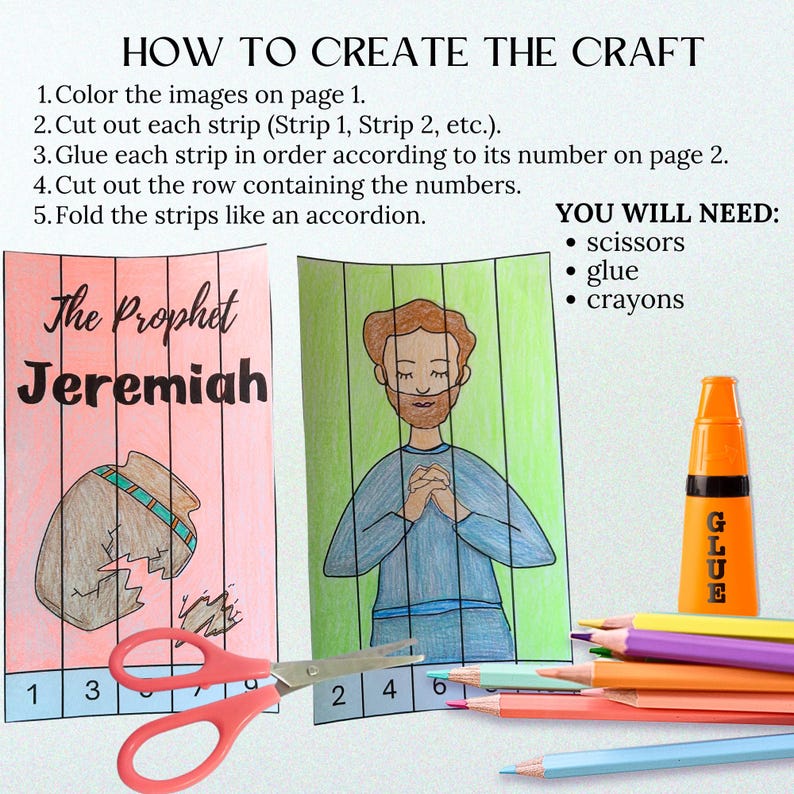 Printable the Prophet Jeremiah Agamograph Sunday School Craft the ...