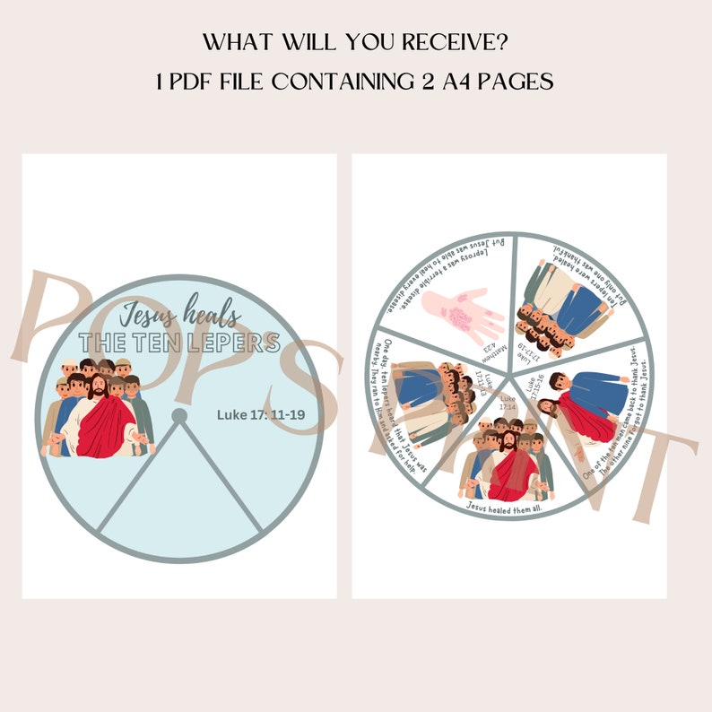 Printable Jesus Heals the 10 Lepers Spinner Wheel – Gratitude Bible ...