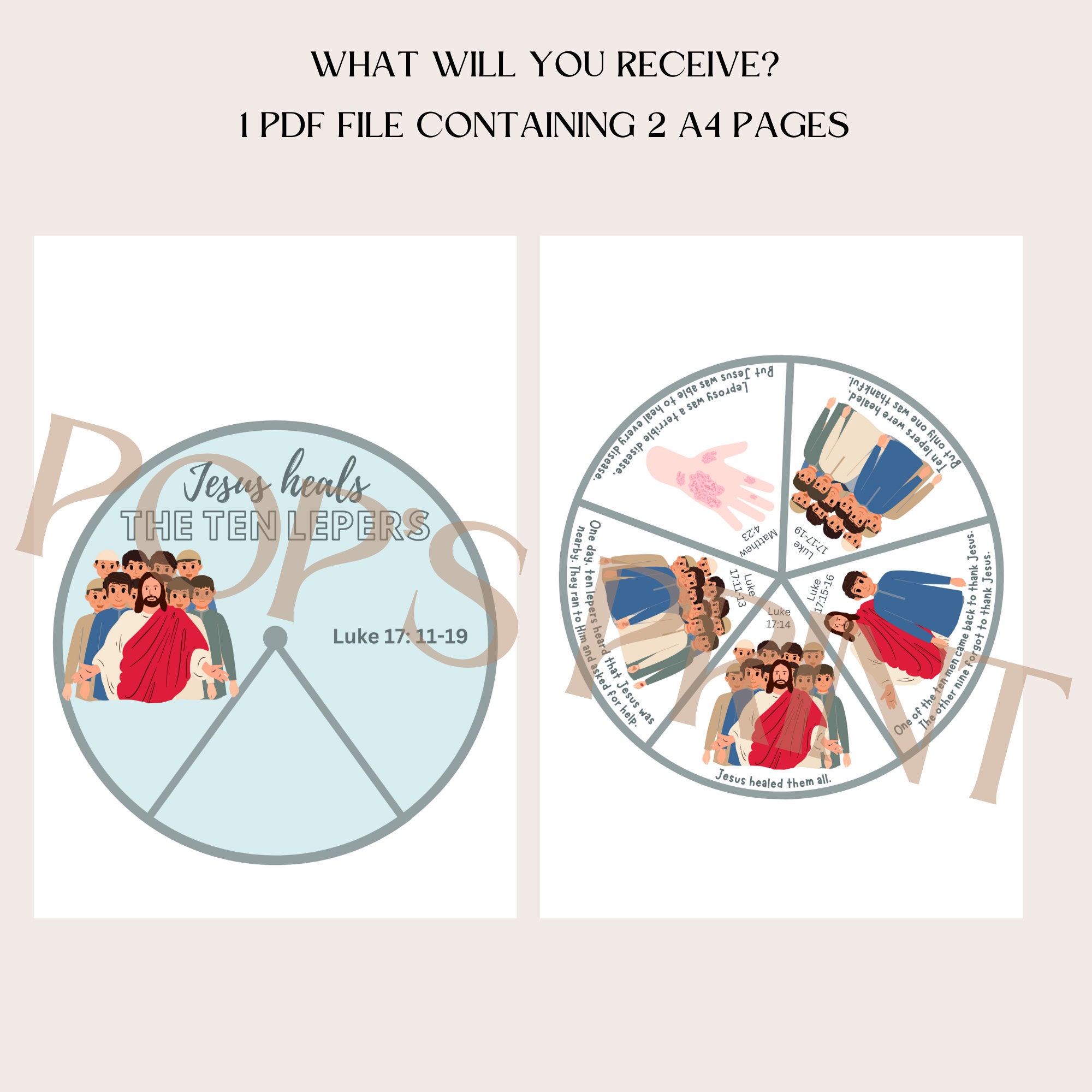 Printable Jesus Heals the 10 Lepers Spinner Wheel – Gratitude Bible ...