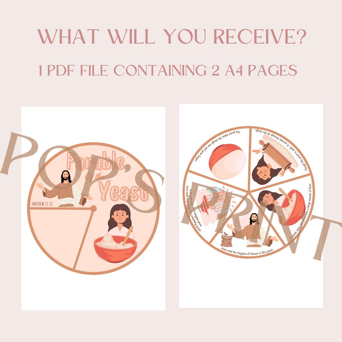 Printable Parable of the Yeast Spinner Wheel, Sunday School Craft ...