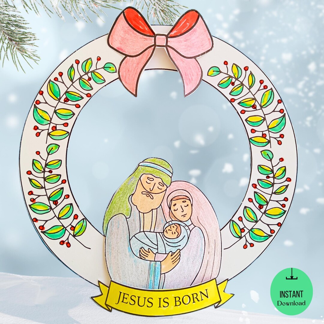 Christmas Wreath Craft, Sunday School and Kids Ministry Advent Activity ...