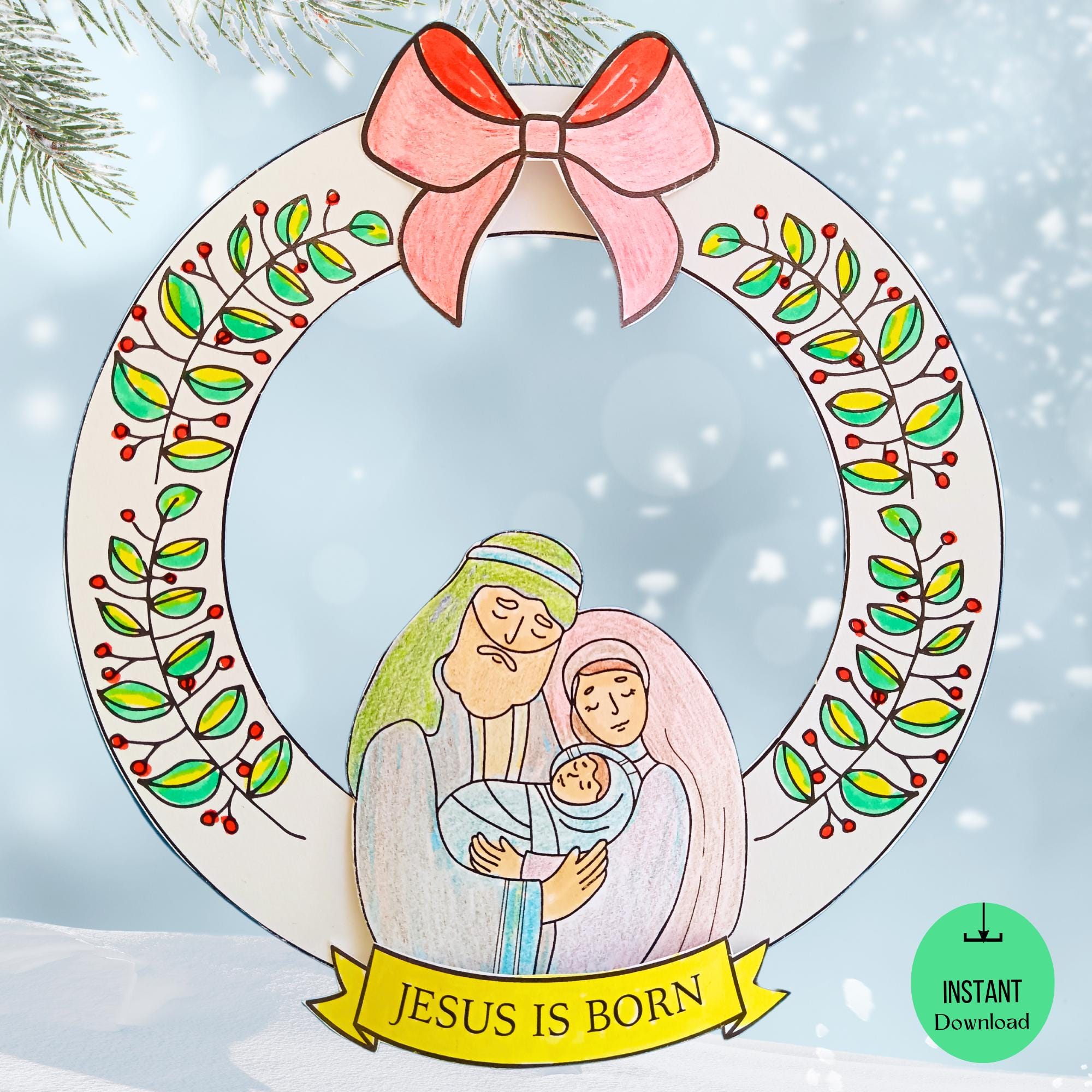Christmas Wreath Craft, Sunday School and Kids Ministry Advent Activity ...