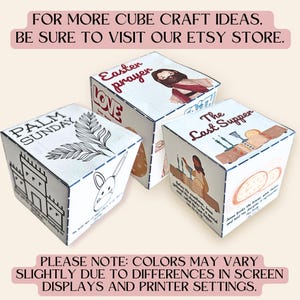 Easter Symbols Cube Craft| Easter Sunday School Craft| Holy Week Bible ...