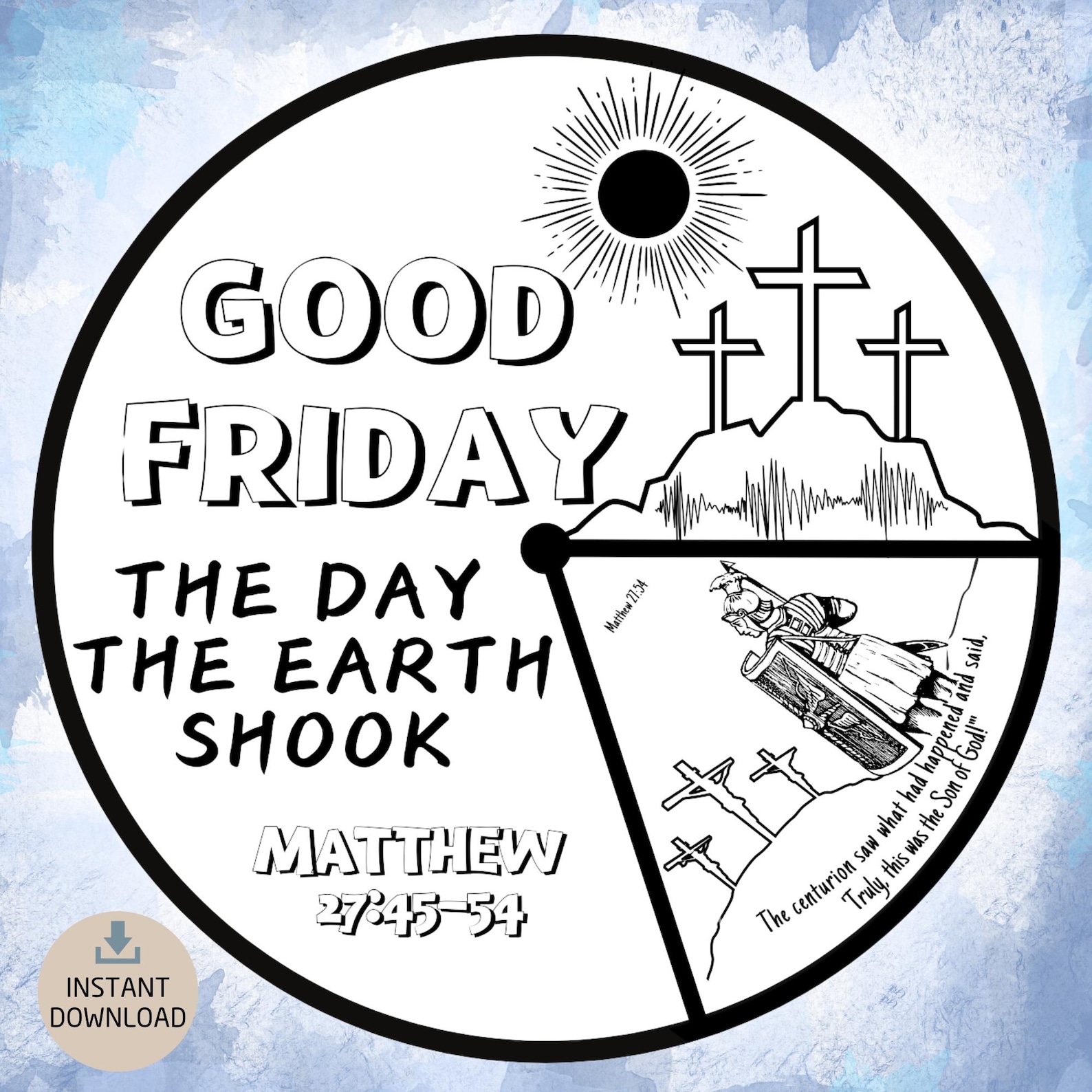 Printable Good Friday Sunday School Craft Holy Week Kids Activity ...