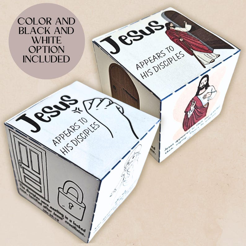 Jesus Appears to Disciples Cube Craft | Sunday School Bible Activity ...
