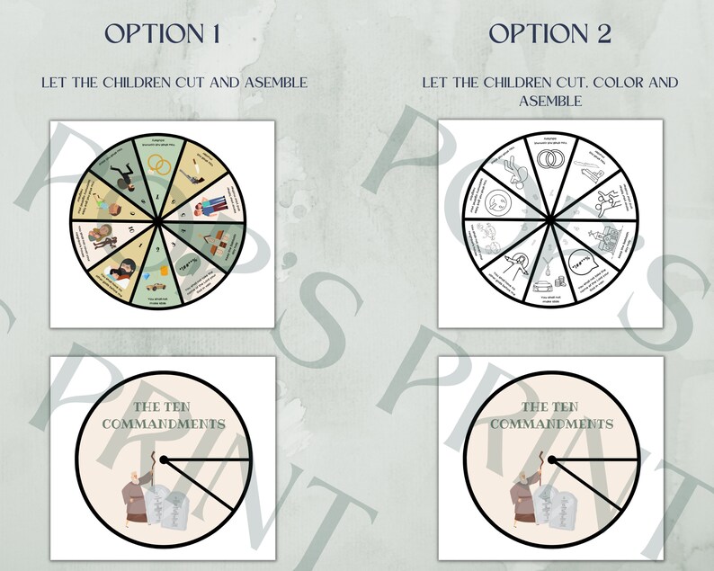 The Ten Commandments Spinner Wheel the Ten Commandments Craft Sunday ...