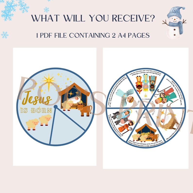 Nativity Spinner Wheel | Jesus is Born, Bible Story (digital Download ...