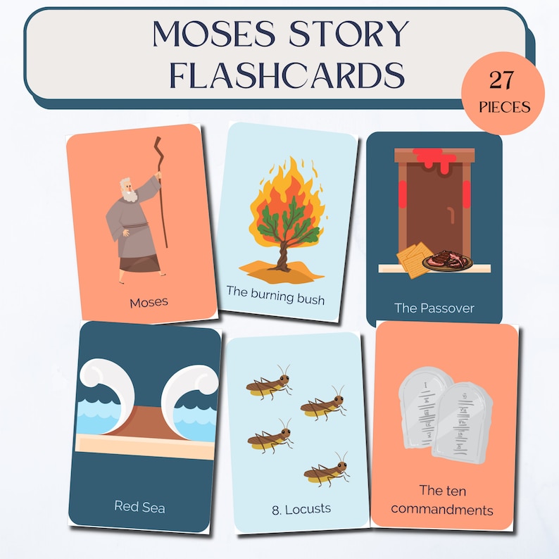 Moses Story Cards | Bible Story Cards | Christian Story Cards ...