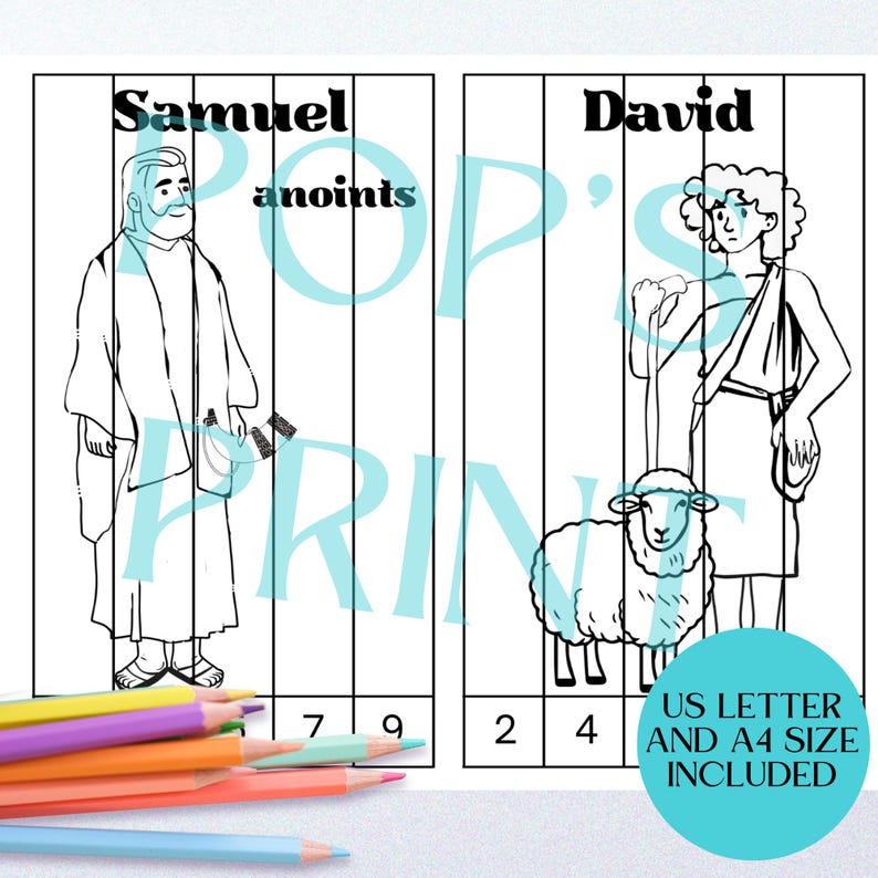 Samuel Anoints David Agamograph Craft, Sunday School Bible Activity ...