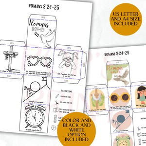 Romans 8:24-25 Cube Craft| Printable Bible Activity| Bible Verse Memory ...