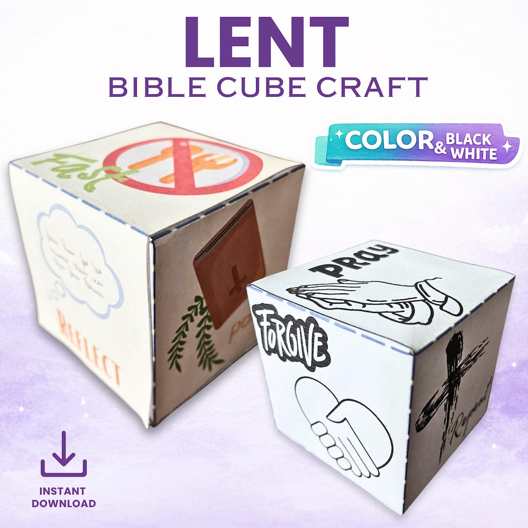 Lent Cube Craft | Sunday School Holy Week Activity (digital Download ...