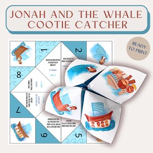 Sunday School Craft - Jonah and the Whale Cootie Catcher, Printable ...