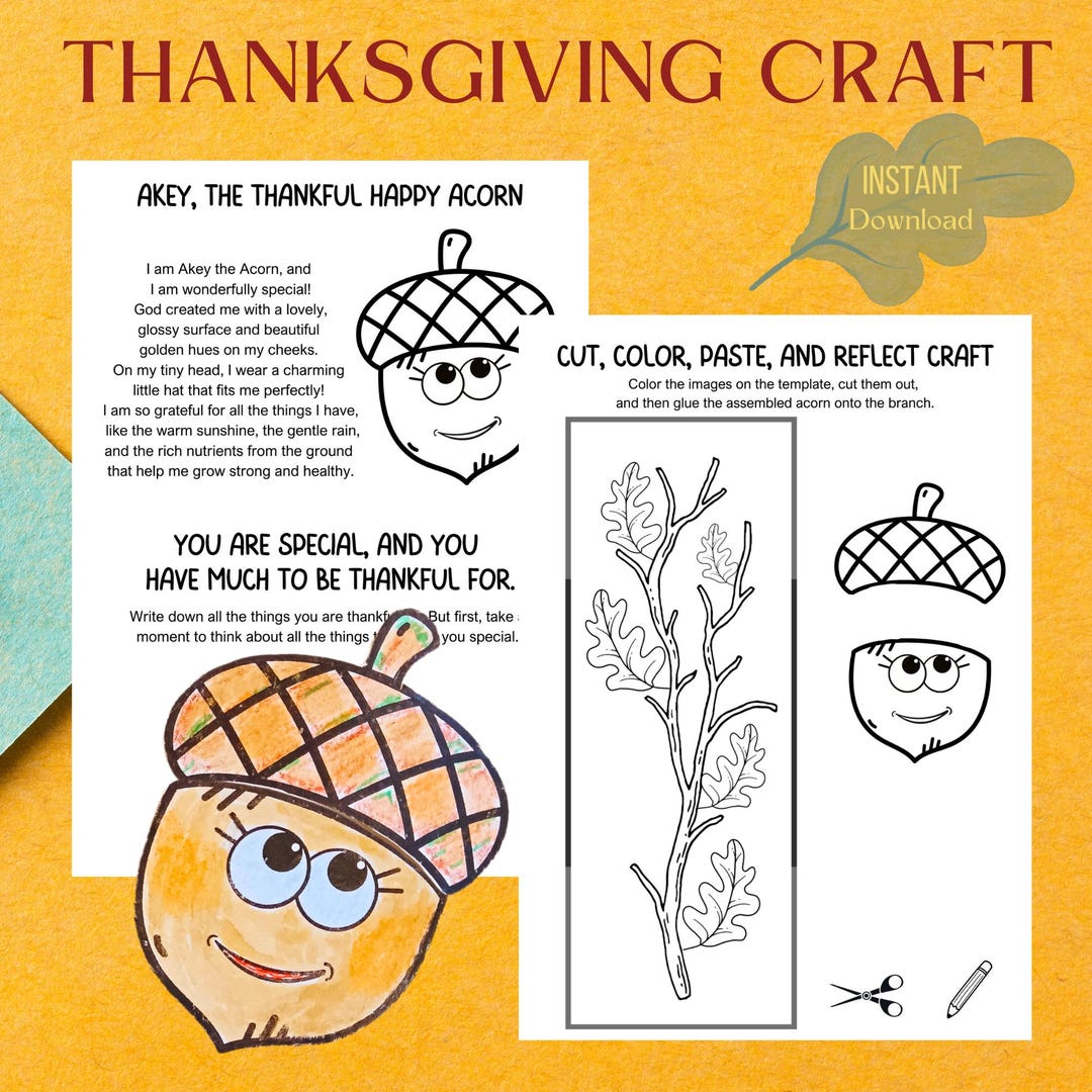 Thanksgiving Cut, Color, Paste, and Reflection Craft | Fall Gratitude ...