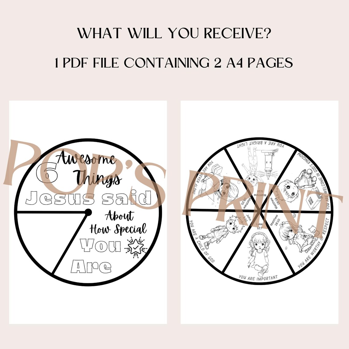 Printable Identity in Christ Coloring Wheel, Kids Bible Lesson ...