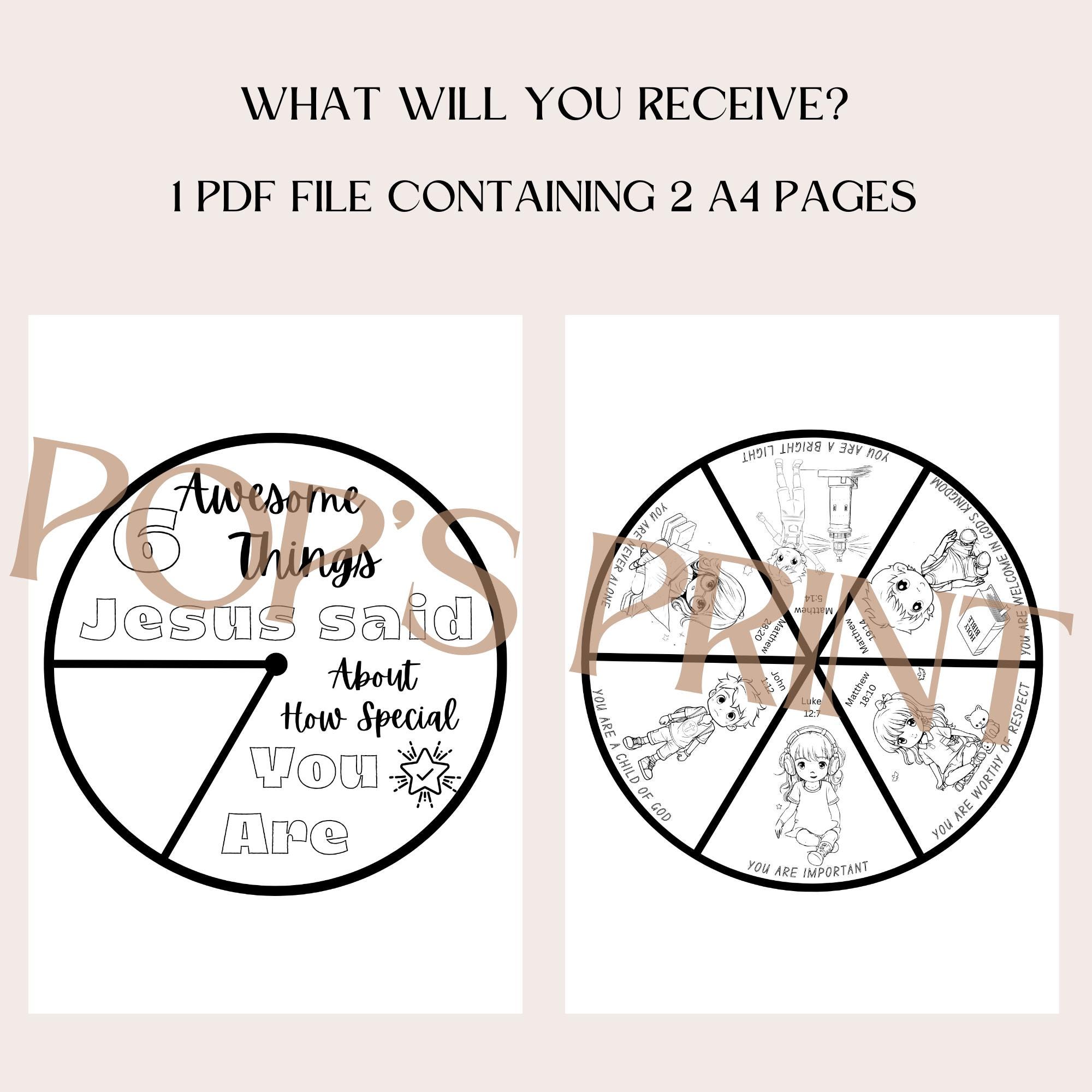 Printable Identity in Christ Coloring Wheel, Kids Bible Lesson ...