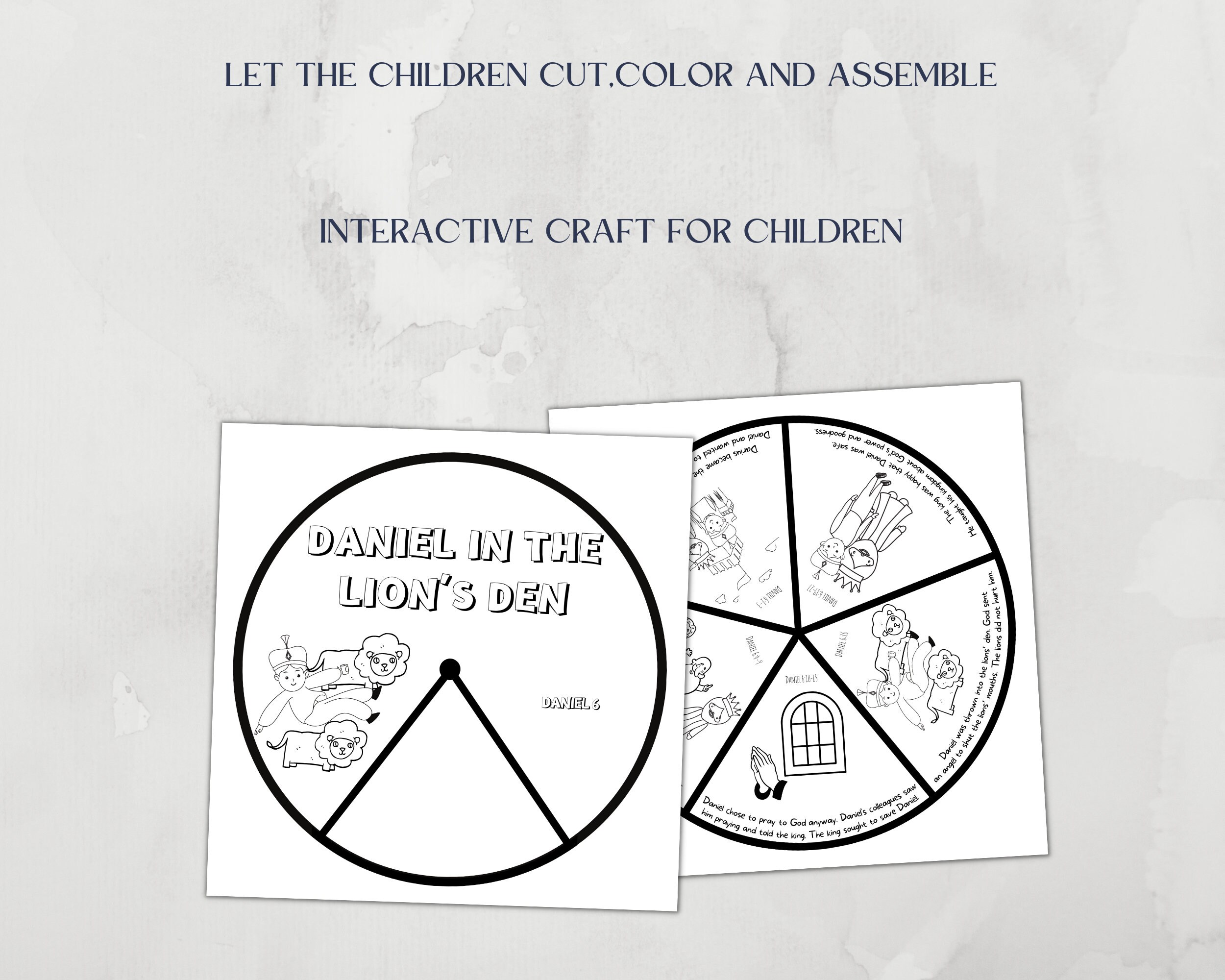 Daniel in the Lion's Den Coloring Spinner Wheel, Daniel Sunday School ...