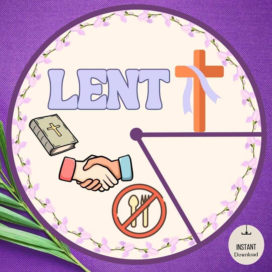 Printable Lent Sunday School Craft Spinner Wheel, Kids Ministry Lent ...