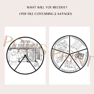 Jesus at the Temple Coloring Spinner Wheel Sunday School Craft Kids ...