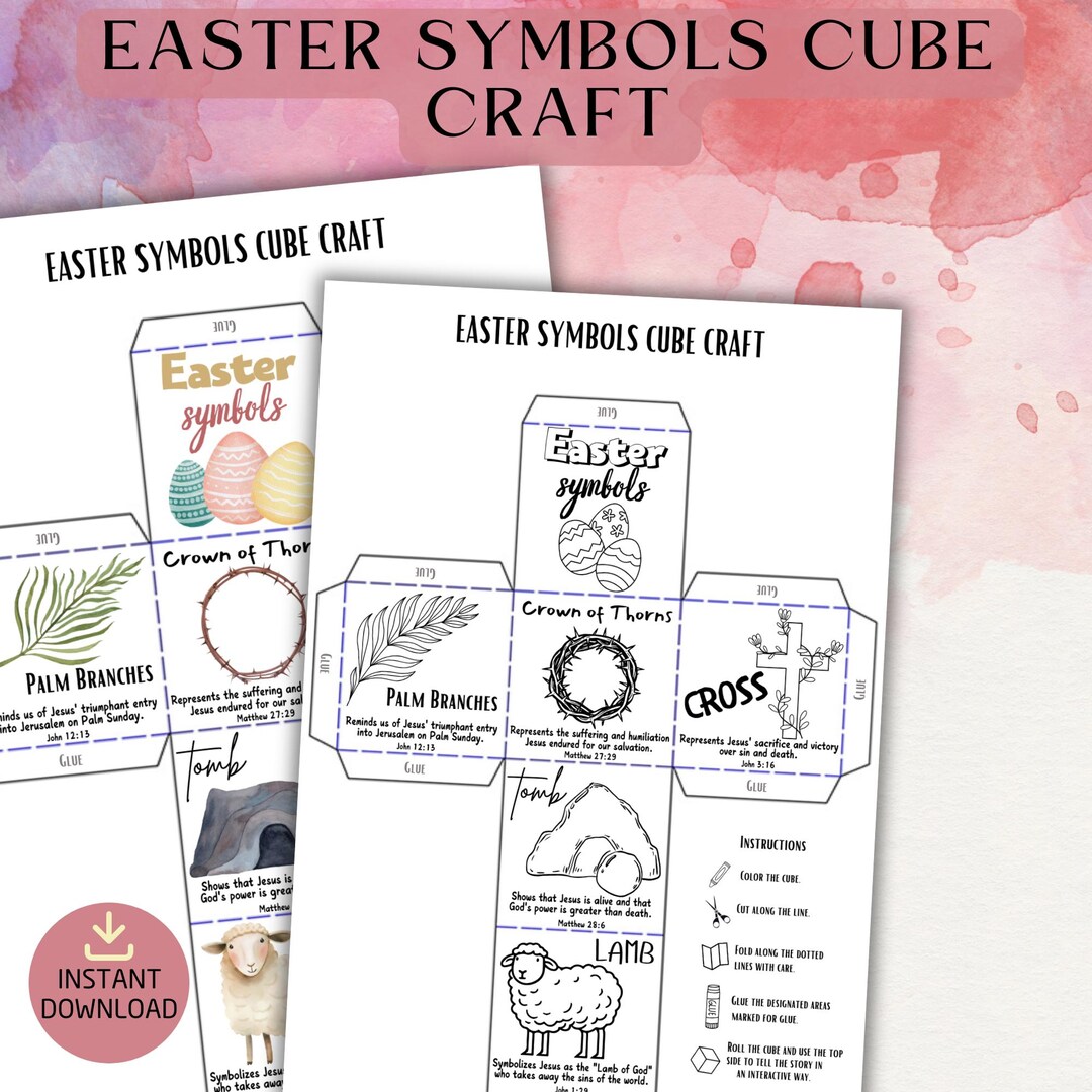 Easter Symbols Cube Craft| Easter Sunday School Craft| Holy Week Bible ...